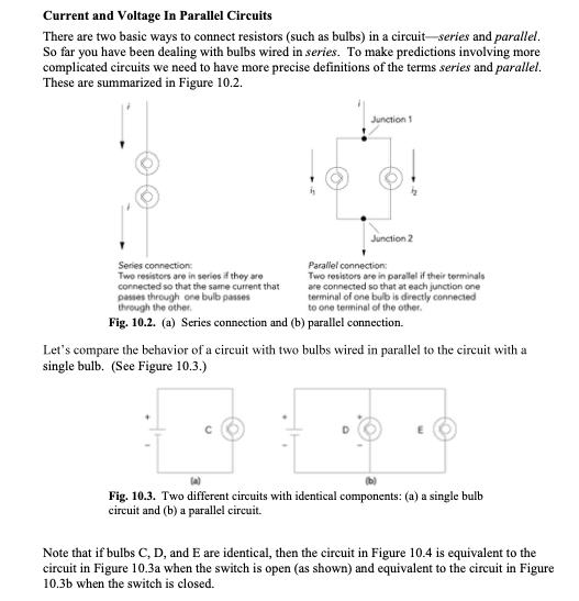 Solved Current and Voltage In Parallel Circuits There are | Chegg.com
