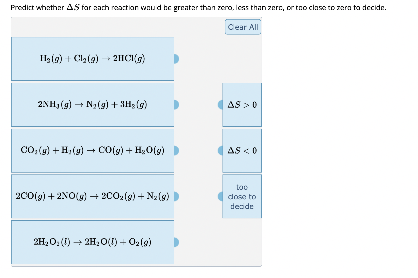 H2(g)+Cl2(g)→2HCl(g) 2NH3(g)→N2(g)+3H2(g) | Chegg.com