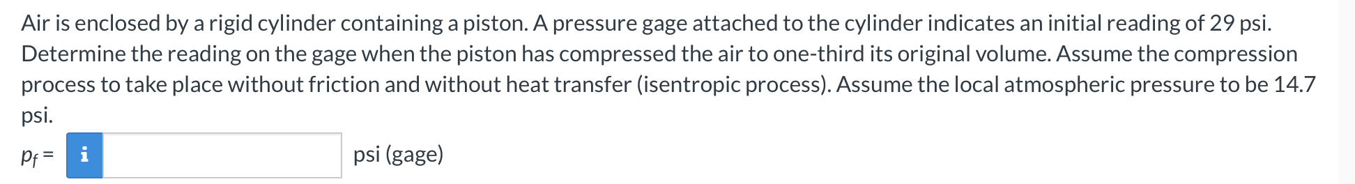 Solved Air is enclosed by a rigid cylinder containing a | Chegg.com