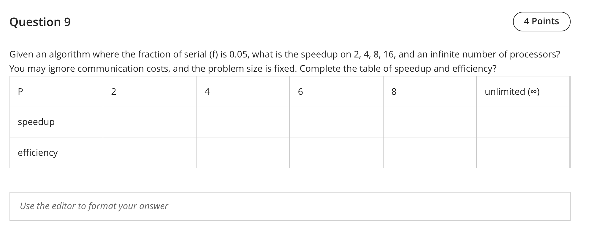 Solved Question 9 4 Points Given an algorithm where the | Chegg.com