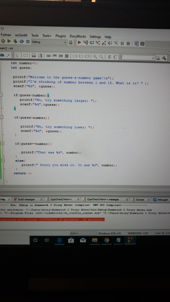 Solved Code:Blocks 17.12 Build Debug Fortran wwSmith Tools | Chegg.com