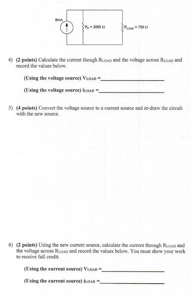 Solved 4) (2 points) Calculate the current though RLOAD and | Chegg.com