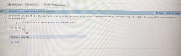 Solved Submit Answer Save Progress Practice Another Version | Chegg.com