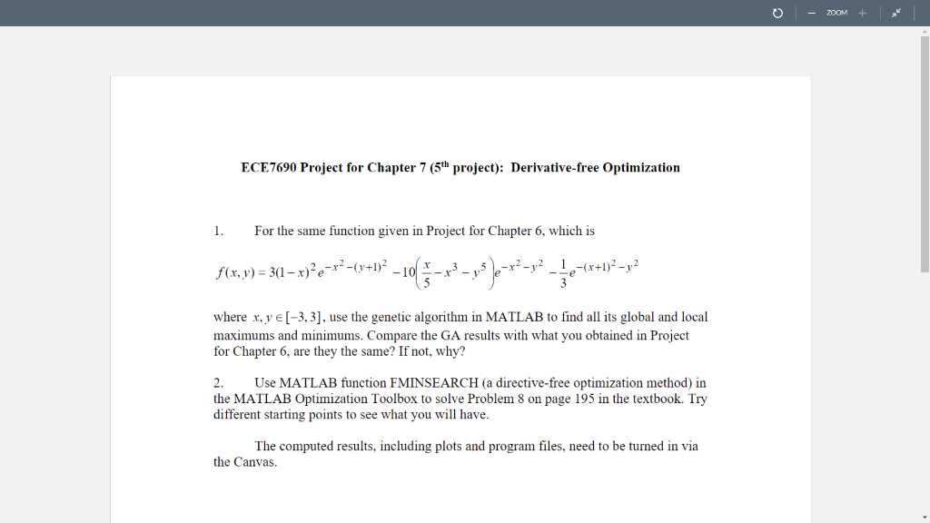 Solved ECE7690 Project for Chapter 7 (5 5th project): | Chegg.com
