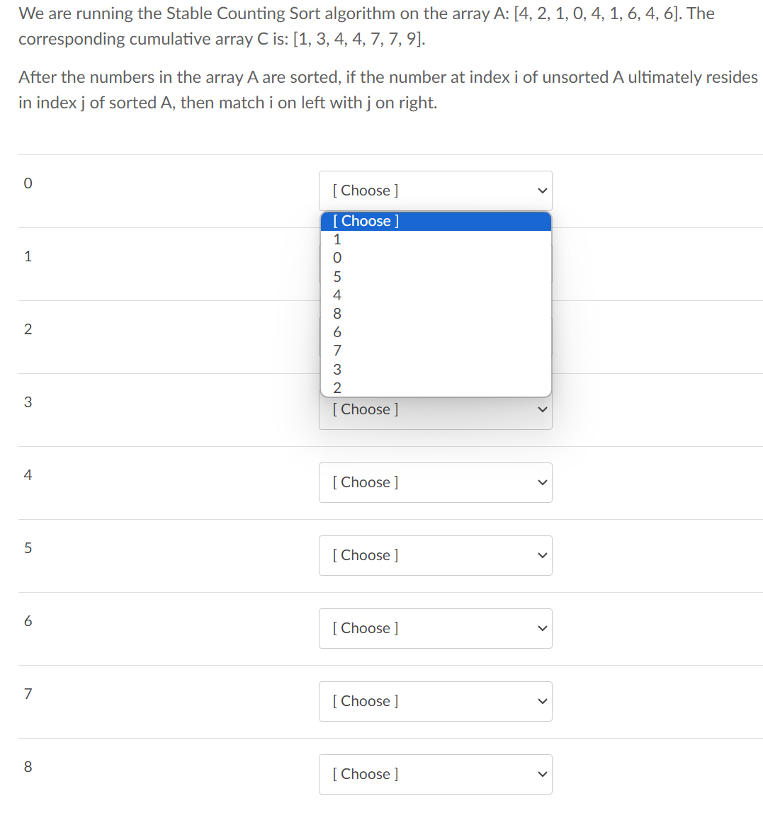 Solved We Are Running The Stable Counting Sort Algorithm On 