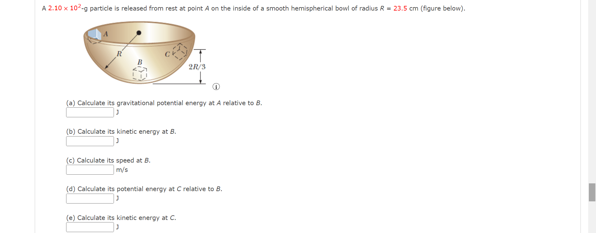 Solved 2.10×102−g particle is released from rest at point A | Chegg.com
