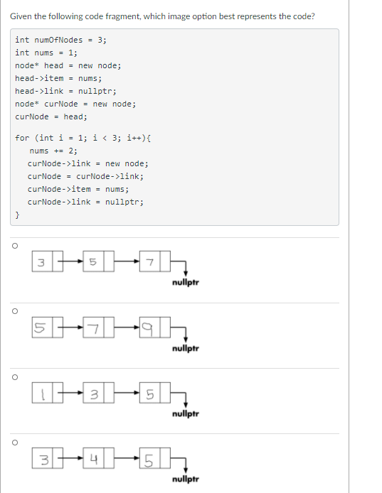 Solved Given the following code fragment, which image option | Chegg.com