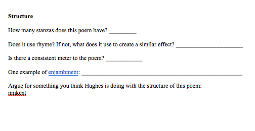 Solved Structure How many stanzas does this poem have? | Chegg.com