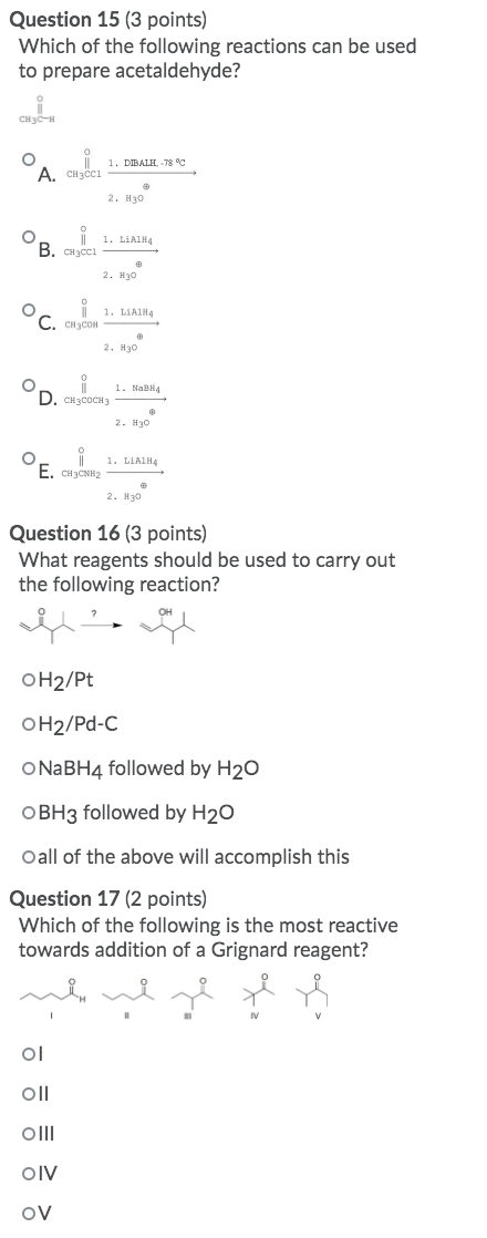 Solved Question 15 (3 points) Which of the following | Chegg.com