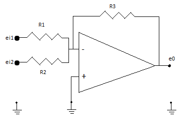 Solved The following op amp circuit, ei1 and ei2 as two | Chegg.com