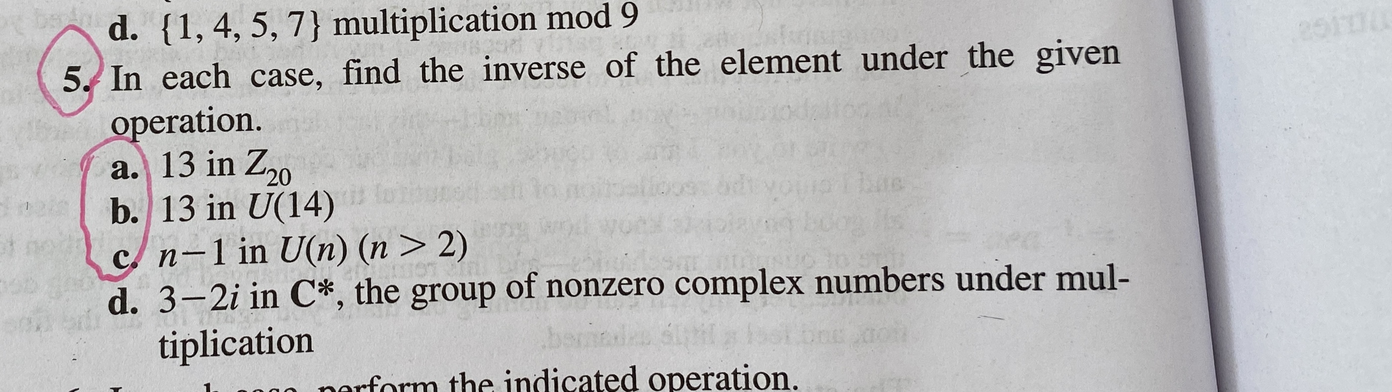 Solved D 1457 ﻿multiplication Mod 9in Each Case Find 