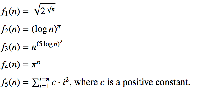 Solved Rank the following functions by increasing order of | Chegg.com