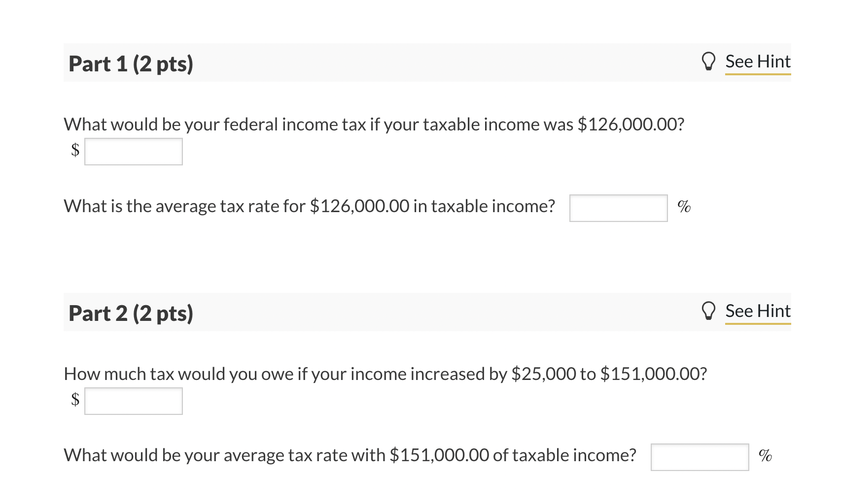 Solved Using the 2019 marginal tax rates provided in the | Chegg.com