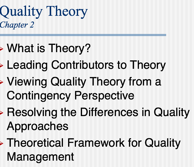 Solved Managing quantity Quality Theory what understanding | Chegg.com