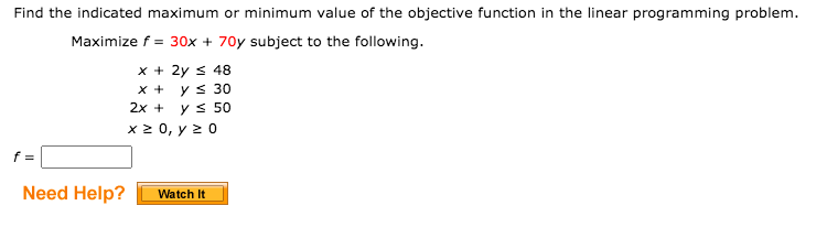 Solved Find the indicated maximum or minimum value of the | Chegg.com