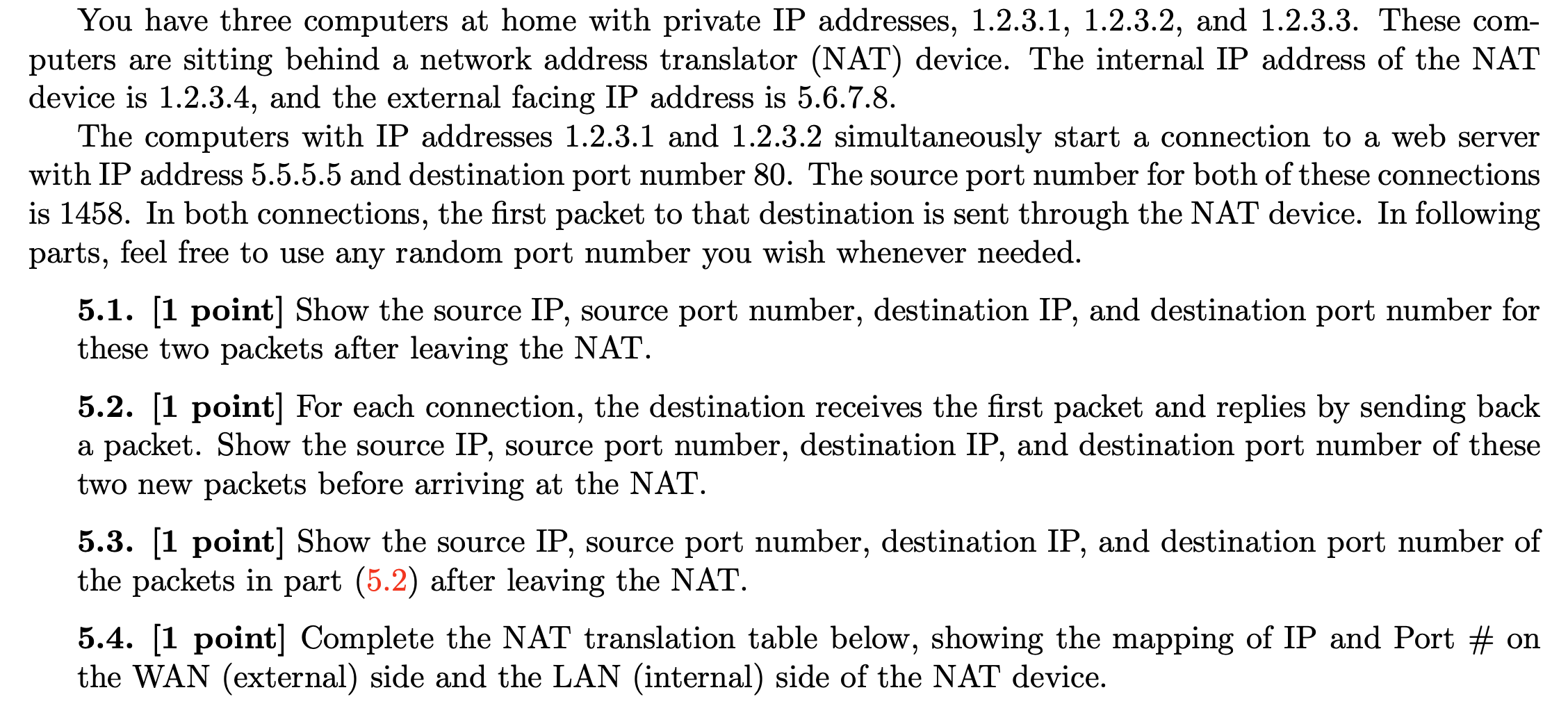 Solved You have three computers at home with private IP | Chegg.com