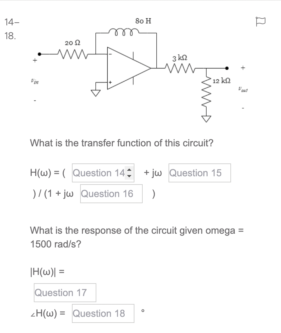 Solved What is the transfer function of this circuit? | Chegg.com