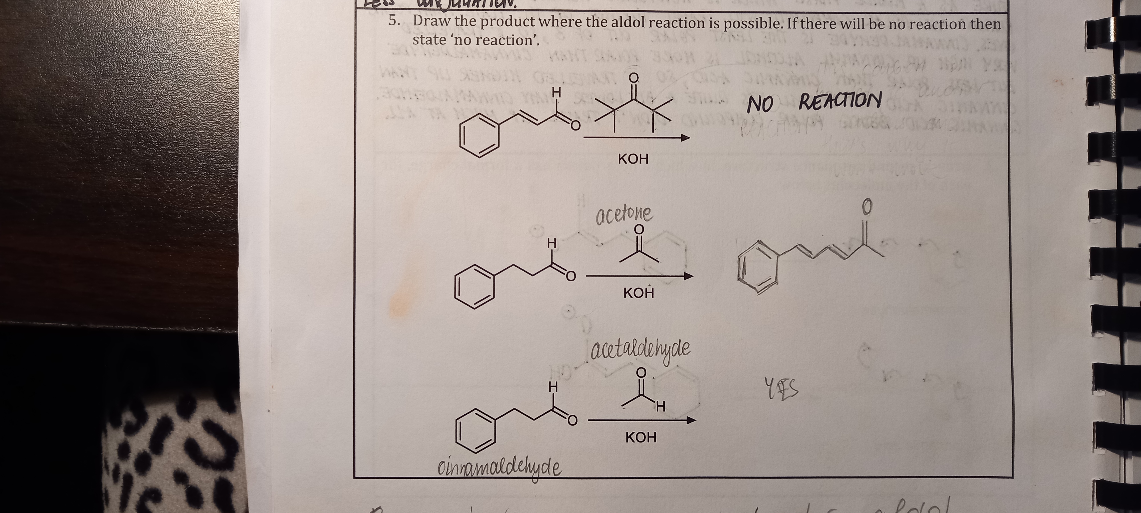 Solved 5. Draw the product where the aldol reaction is | Chegg.com