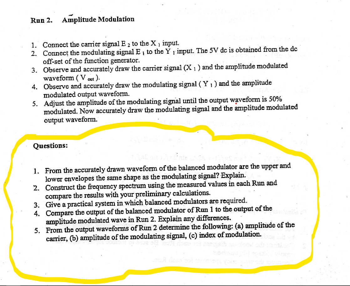 Balanced Modulator and Amplitude Modulation | Chegg.com