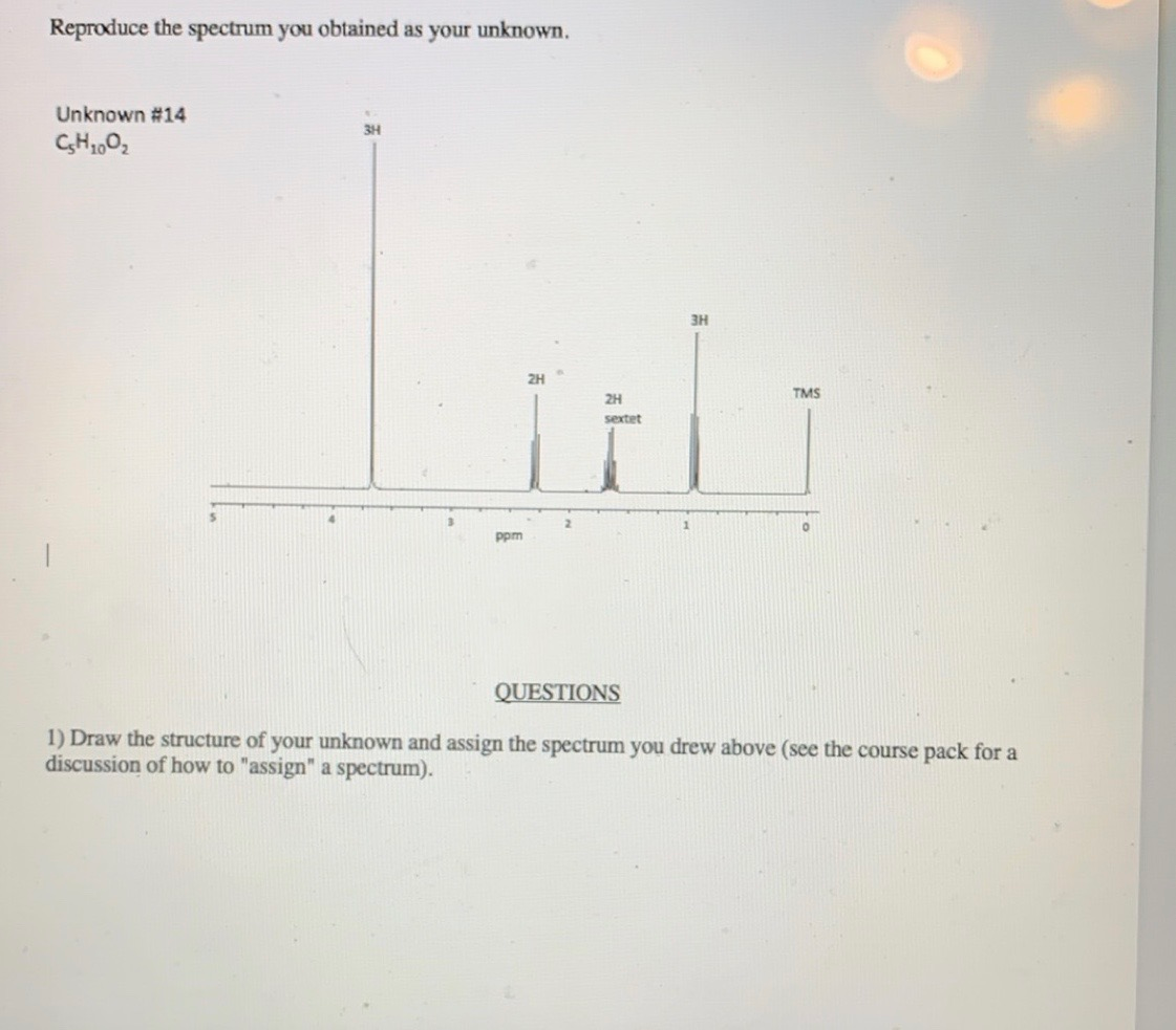 Solved Proton NMR Spectroscopy. ) Draw the structure of | Chegg.com
