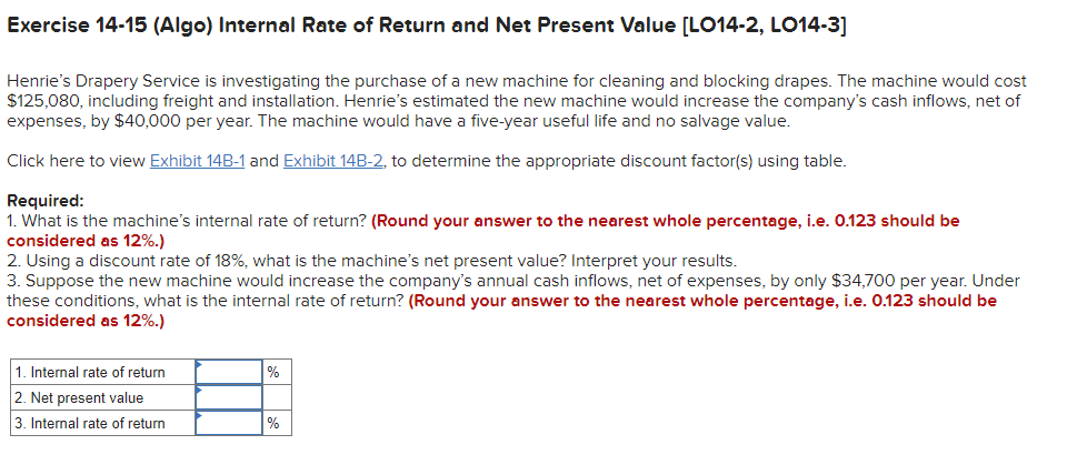 Solved Exercise 14A-5 (Algo) Basic Present Value Concepts | Chegg.com
