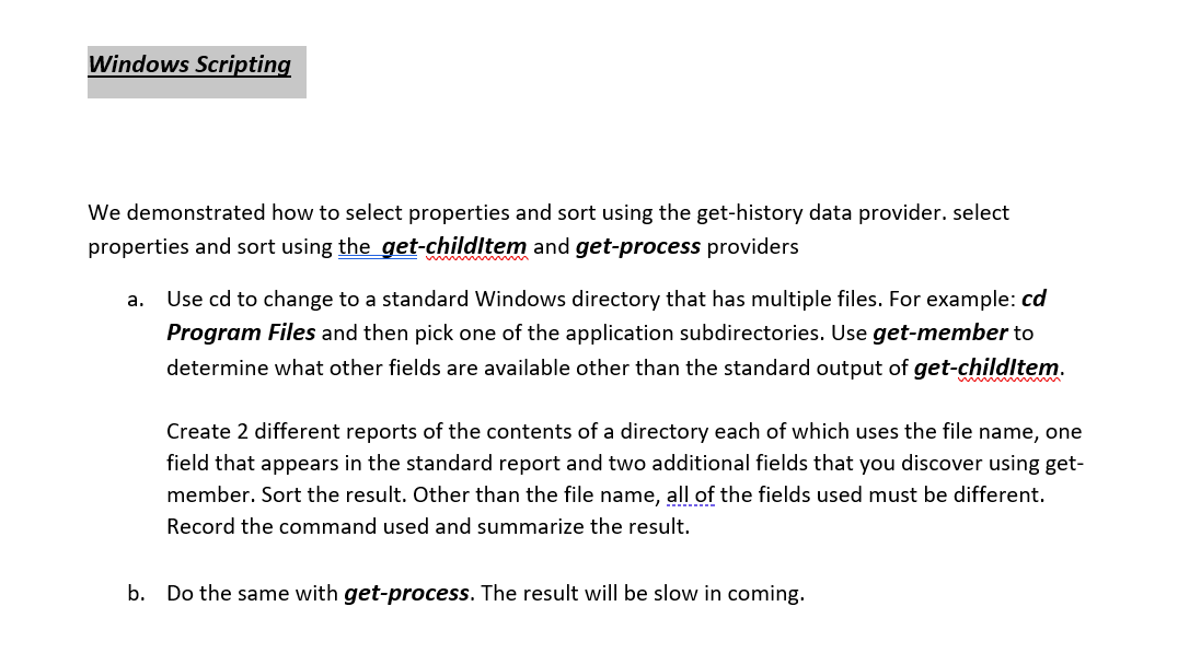Solved Windows Scripting We demonstrated how to select | Chegg.com