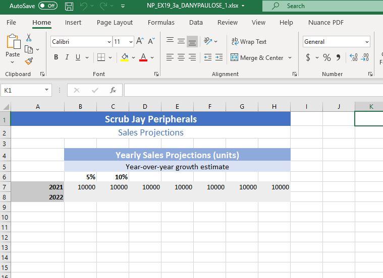 Solved AutoSave Off NP_EX19_3a_DANYPAULOSE_1.xlsx Search | Chegg.com