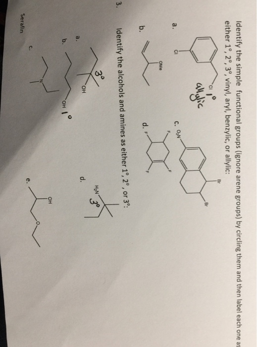 Solved Identify the simple functional groups (ignore arene | Chegg.com