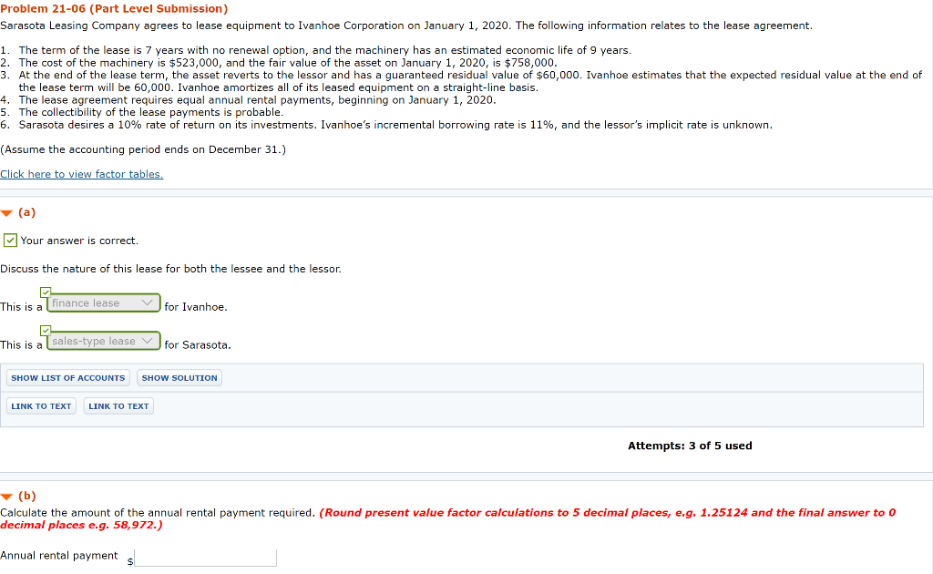 Solved Problem 21-06 (Part Level Submission) Sarasota | Chegg.com