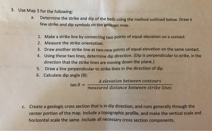 Solved 3. Use Map 3 for the following: Determine the strike | Chegg.com