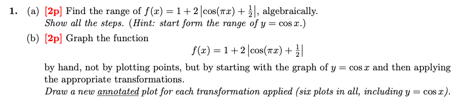 Solved Show me the steps to solve (a) [2p] ﻿Find the range | Chegg.com