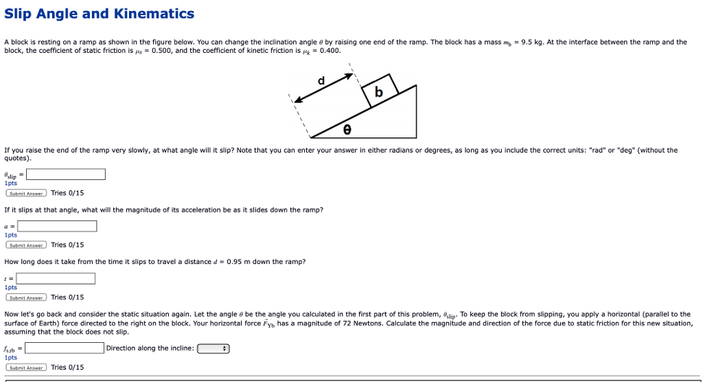 Solved Slip Angle and Kinematics A block is resting on a | Chegg.com