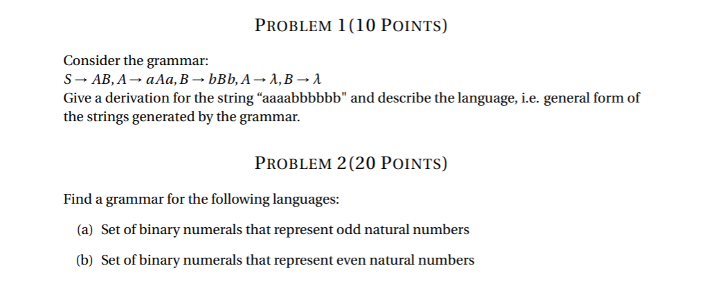 Solved PROBLEM 1 (10 POINTS) Consider the grammar: Give a | Chegg.com