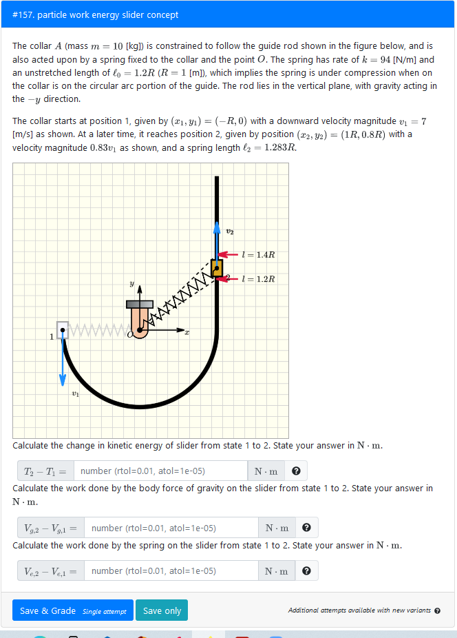 Solved The collar A (mass m=10 [kg]) is constrained to | Chegg.com