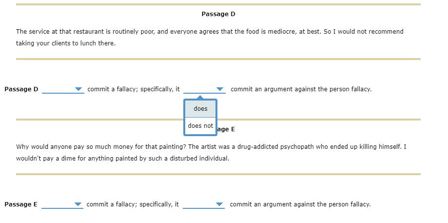 Solved Consider each of the following argumentative passages | Chegg.com