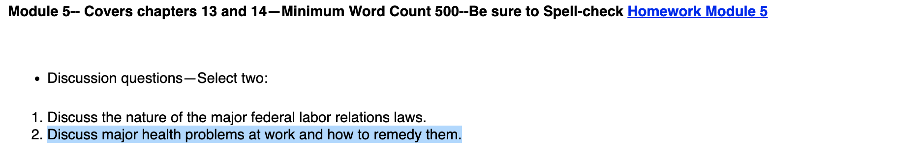 Solved Module 5-- Covers chapters 13 and 14-Minimum Word | Chegg.com