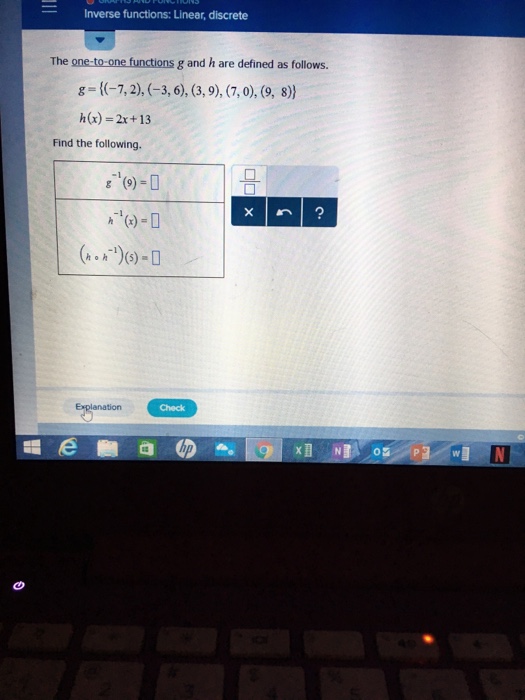 Solved = Inverse functions: Linear, discrete The one-to-one | Chegg.com