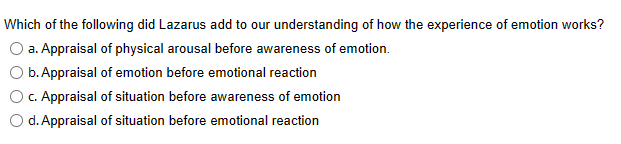 Solved Which of the following did Lazarus add to our | Chegg.com