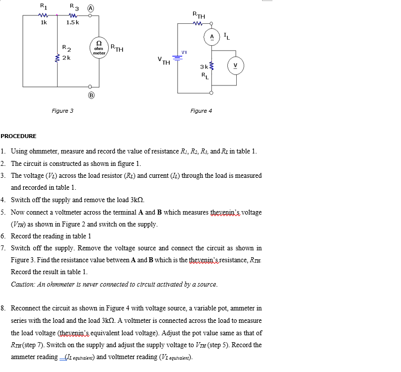 Solved THEVENIN'S THEOREM Objective The objective of this | Chegg.com