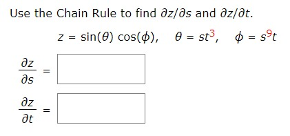 Solved Use the chain rule to find dz/ds and dz/dt Find | Chegg.com