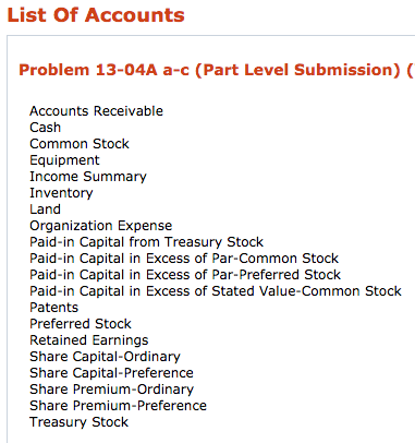Solved Problem 13-04A a-c (Part Level Submission) (Video) | Chegg.com