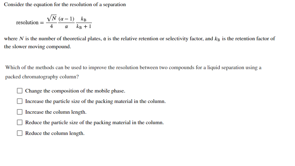 Solved Consider the equation for the resolution of a | Chegg.com