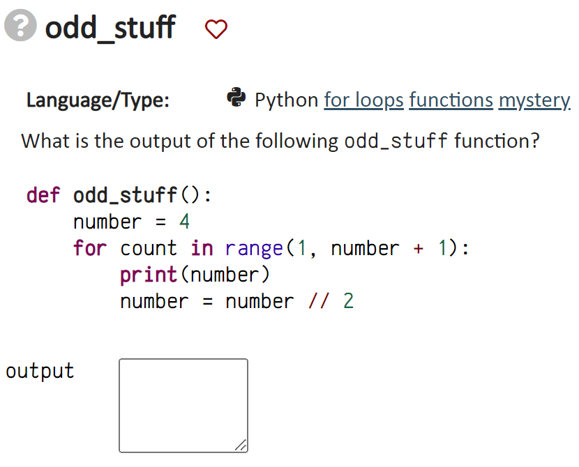Solved odd_stuff 0 Language/Type: ๘े Python for loops | Chegg.com