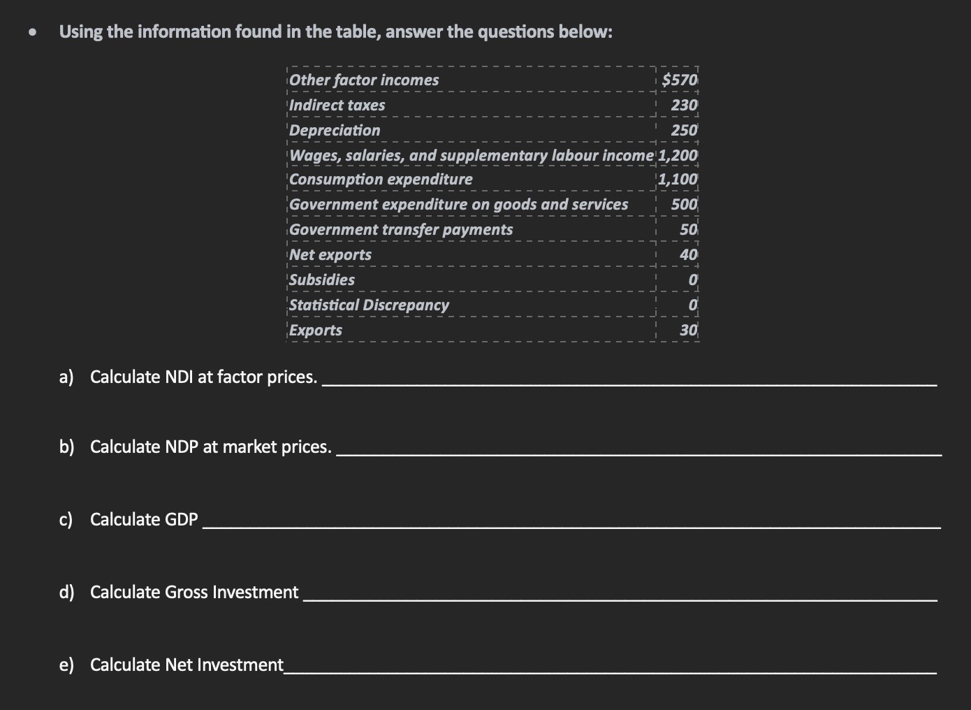 Solved Using the information found in the table, answer the | Chegg.com