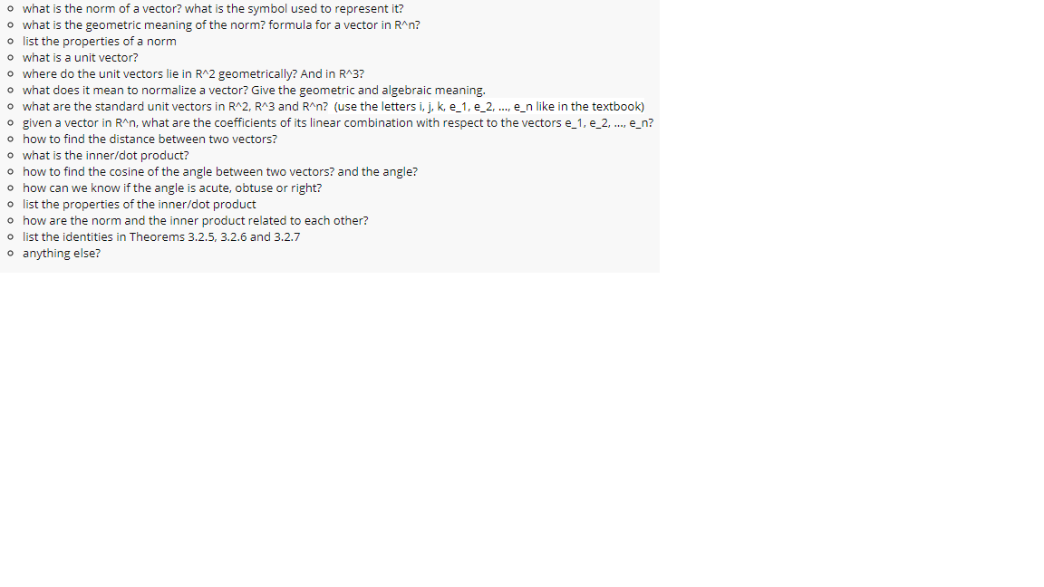 Solved o what is the norm of a vector? what is the symbol | Chegg.com