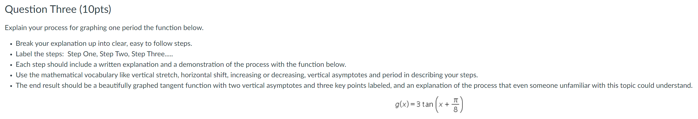 Solved Question Three (10pts) Explain your process for | Chegg.com