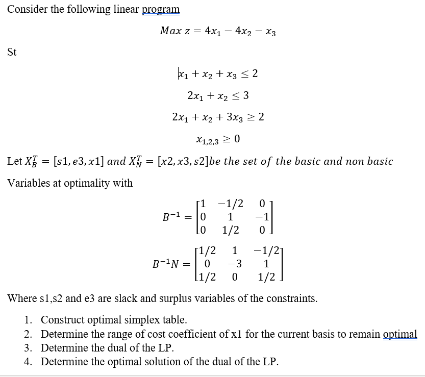 Solved For the following operation research question answer | Chegg.com