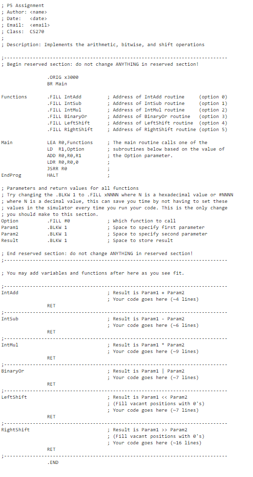 Programming Assignment P5 - Some Assembly Required | Chegg.com