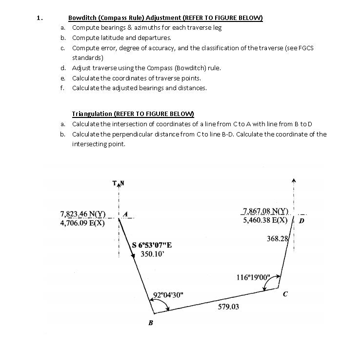 Solved Bowditch (Compass Rule) Adjustment (REFER TO FIGURE | Chegg.com