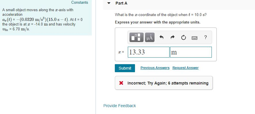 Solved Constants Part A A small object moves along the | Chegg.com